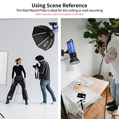 Youngerfoto Wall Mount Plate Pin 5/8 Stud, 2.36 inch Studio Camera Ceiling Mount for Video Light, Strobe Light, Studio Photography