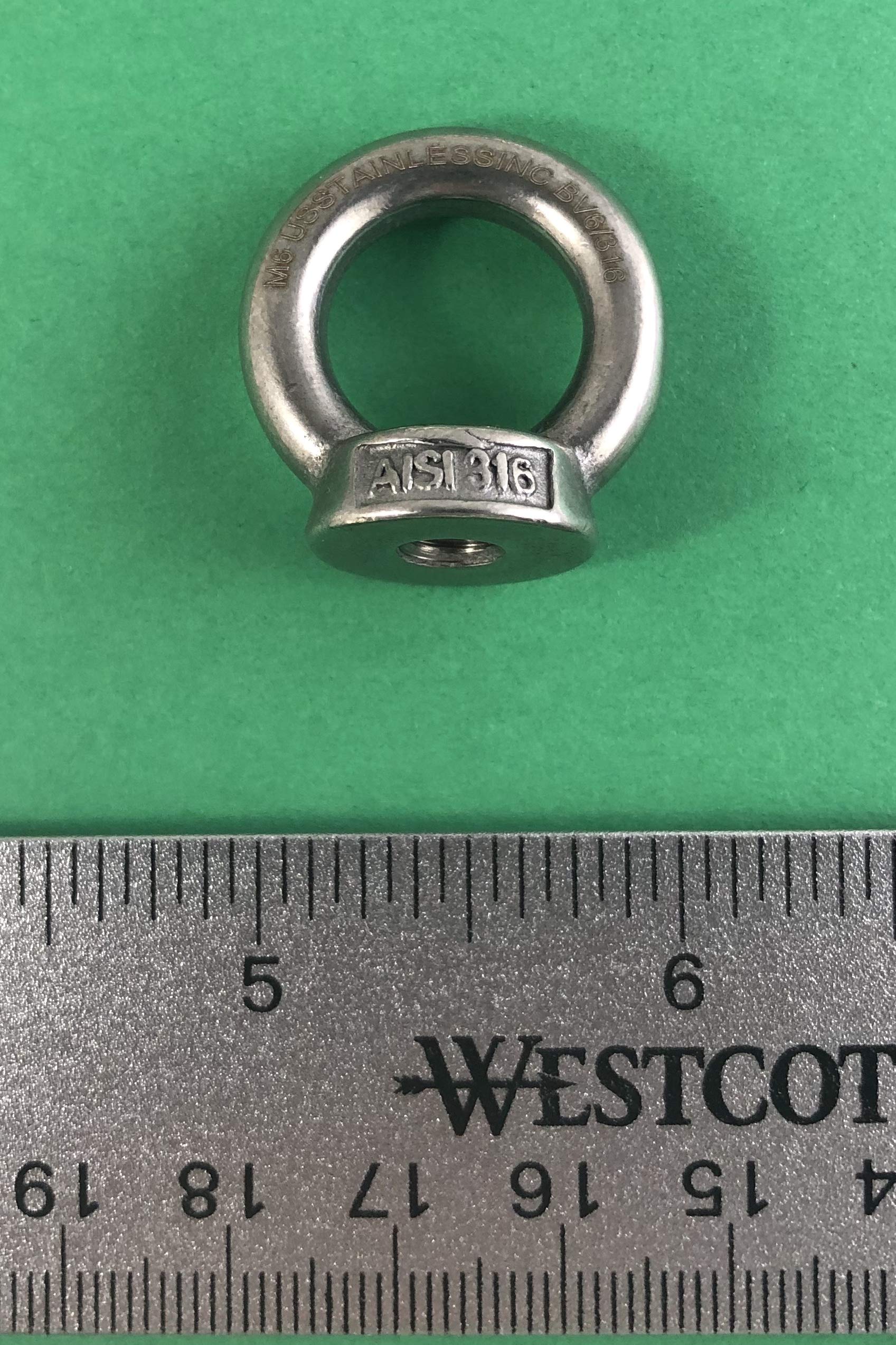 US STAINLESS 2 Pieces Stainless Steel 316 Lifting Eye Nut 1/4" UNC Heavy Duty Marine Grade Pitch of 20