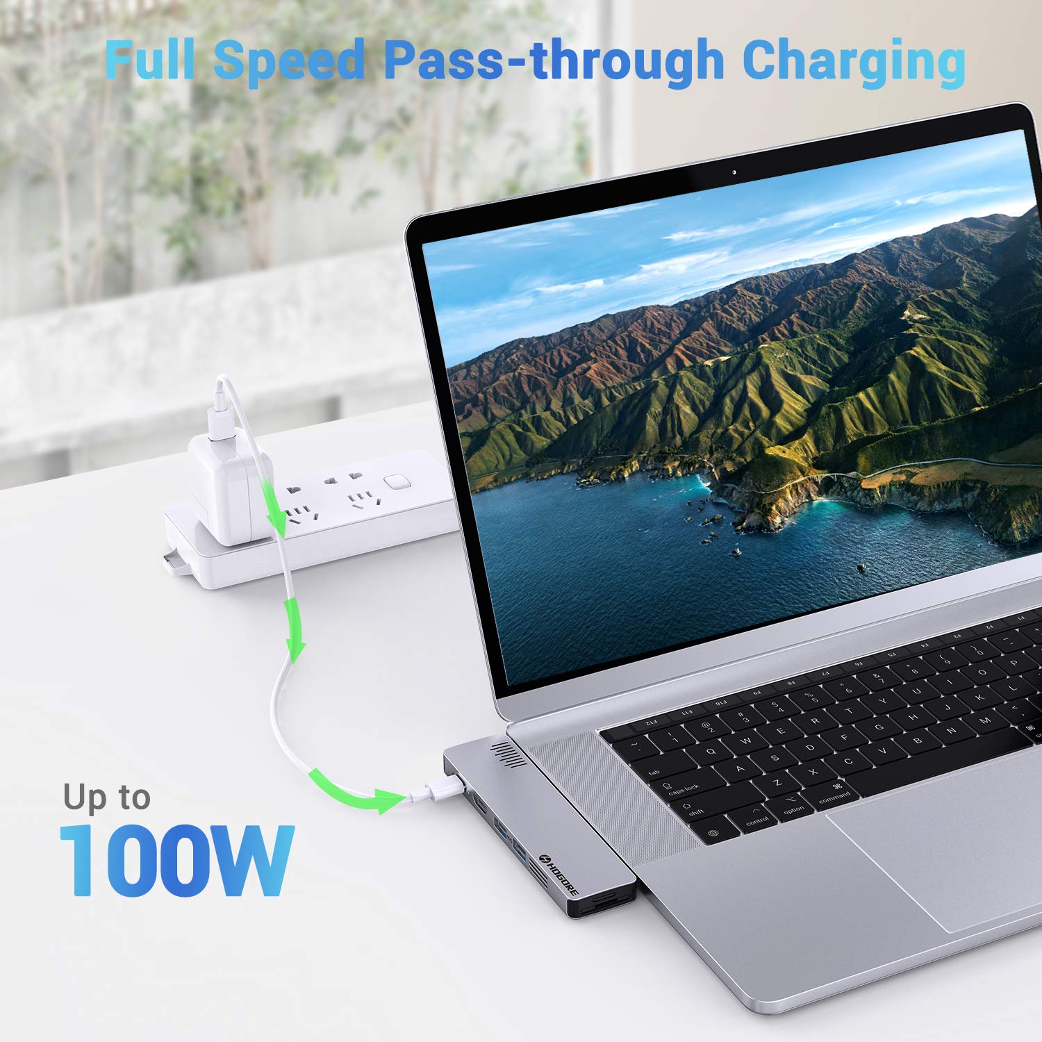 MacBook Pro Docking Station Dual Monitor, MacBook Pro Dock Dual Monitor Adapter, USB C to HDMI Adapter,10Gbps USB 3.1 Gen 2,100W PD,2020/19/18 13" 15" MacBook Pro/Air Accessories