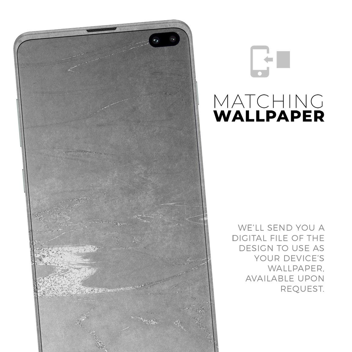 DesignSkinz Dark Silver Marble Swirl V7 Protective Vinyl Decal Wrap Skin Cover Compatible with The Samsung Galaxy S20 (Screen Trim & Back Glass Skin)