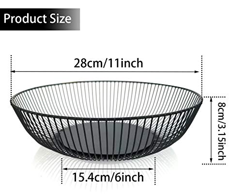 TEETOOKEA Metal Wire Fruit Basket, Creative Minimalist Housewares Metal Iron Fruit Storage Bowls Holder for Kitchen Counter, Home Decor, Table Centerpiece Decorative (Hemisphere)