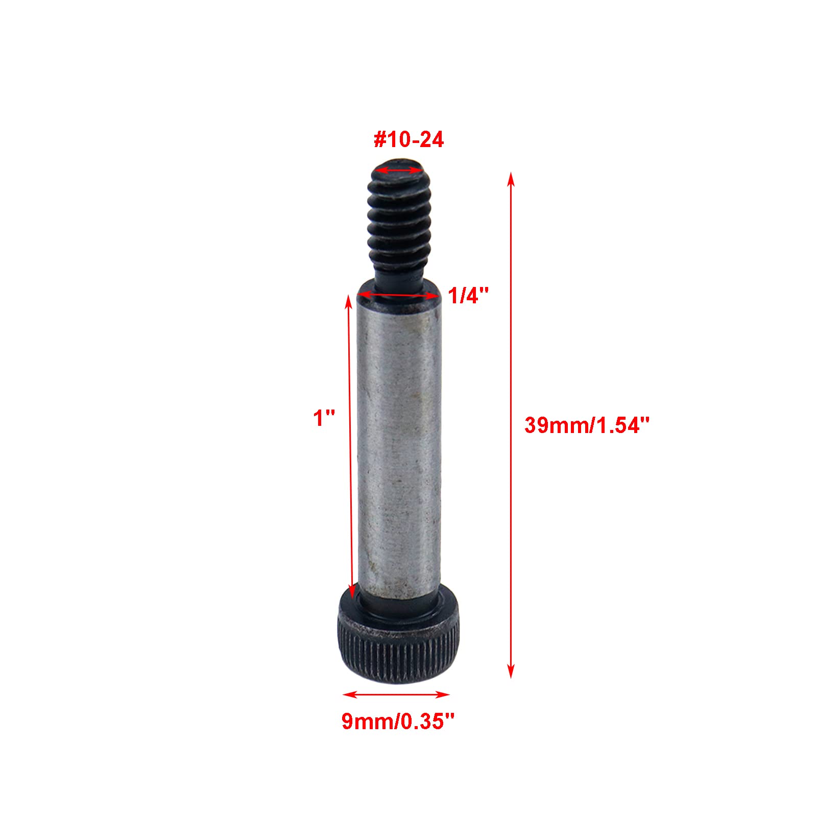 S SYDIEN 6Pcs Alloy Steel Shoulder Bolt 1/4" Shoulder Dia 1" Shoulder Length 10-24 UNC Thread