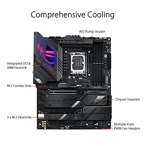 ASUS ROG Strix Z790-E Gaming WiFi 6E LGA 1700(IntelĀ® 12th&13th Gen) ATX Gaming Motherboard(PCIe 5.0, DDR5,18+1 Power Stages,2.5 Gb LAN,Thunderbolt 4,5xM.2, 1xPCIe 5.0 M.2,Front Panel USB 3.2 Port)