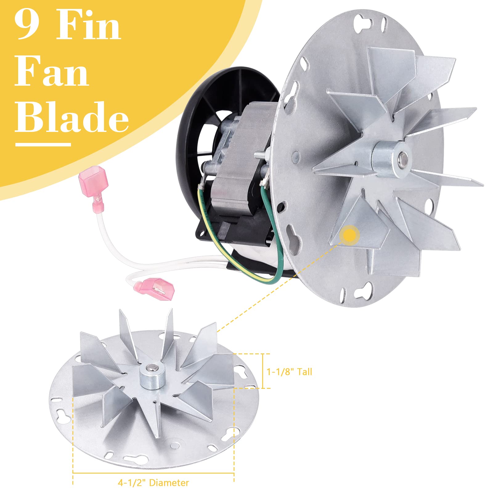Adviace Replacement 812-4400 Exhaust Combustion Blower for Quadrafire/Quadra-Fire Castile & Santa Fe & Contour Pellet Stoves and Inserts