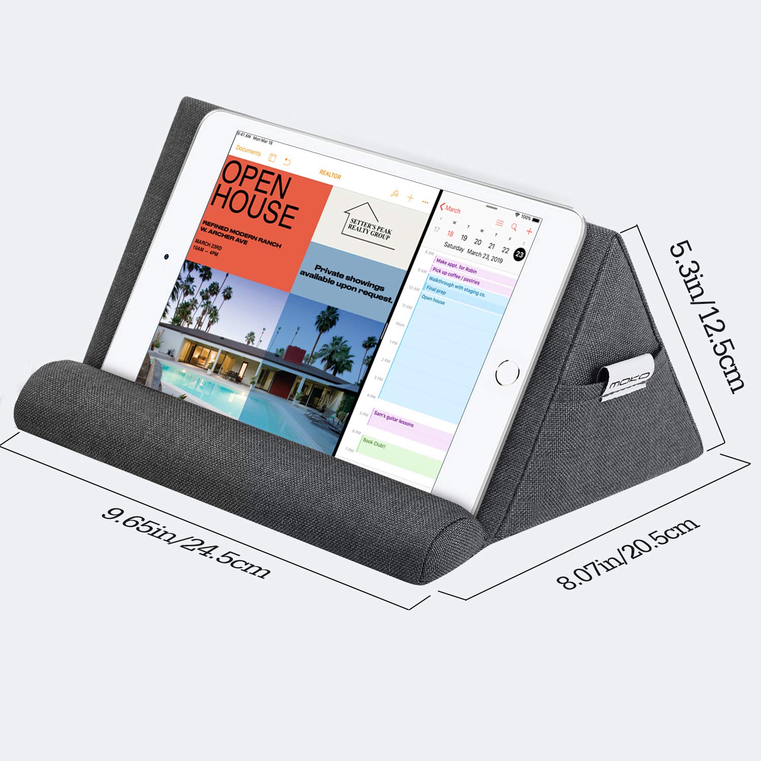 MoKo Tablet Pillow Stand, Pillow Lap Holder for iPad Tablet up to 11" for Xmas Gift, eReaders, Fit with iPad 9 10.2",iPad Mini 6 8.3",iPad 10th,iPad Pro 11 2022,Air 4, Galaxy Tab S6/S7, Space Gray