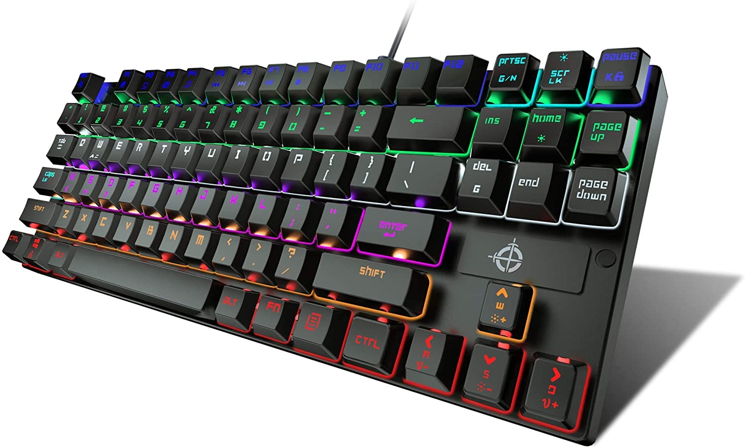 STOGA Mechanical Gaming Keyboard, Anti Ghosting USB Wired Gaming Keyboard with 87 Keys, Alloy Base, 10 Kinds of Backlight Modes LED Backlit