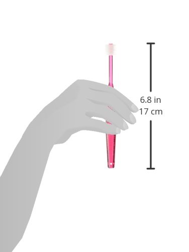 Brilliant Soft Bristle Toothbrush for Adults - Round Brush Head Micro-Fine, Rounded-Tip 360 Degree All Around Bristles, Sensitive Tooth Brush, Oral Hygiene Products, Red, 1 Count