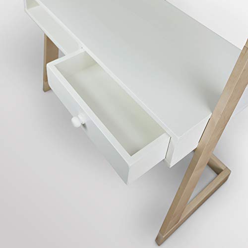 American Trails Freestanding Drawer, Solid American Maple Frame Ladder Desk, Natural Maple&White (New)