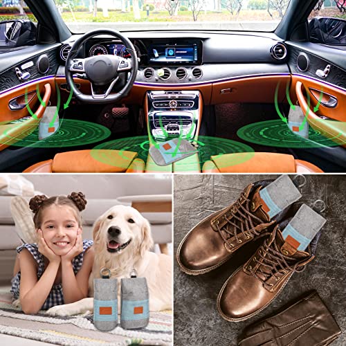 6 Pack Nature Fresh Charcoal Air Purifying Bag Charcoal Bags Odor Absorber, Closet Deodorizer Smoke Closet Car Fridge Shoe Dog Odor Bathroom Gym Refreshers Eliminator, Work From Home Essentials.