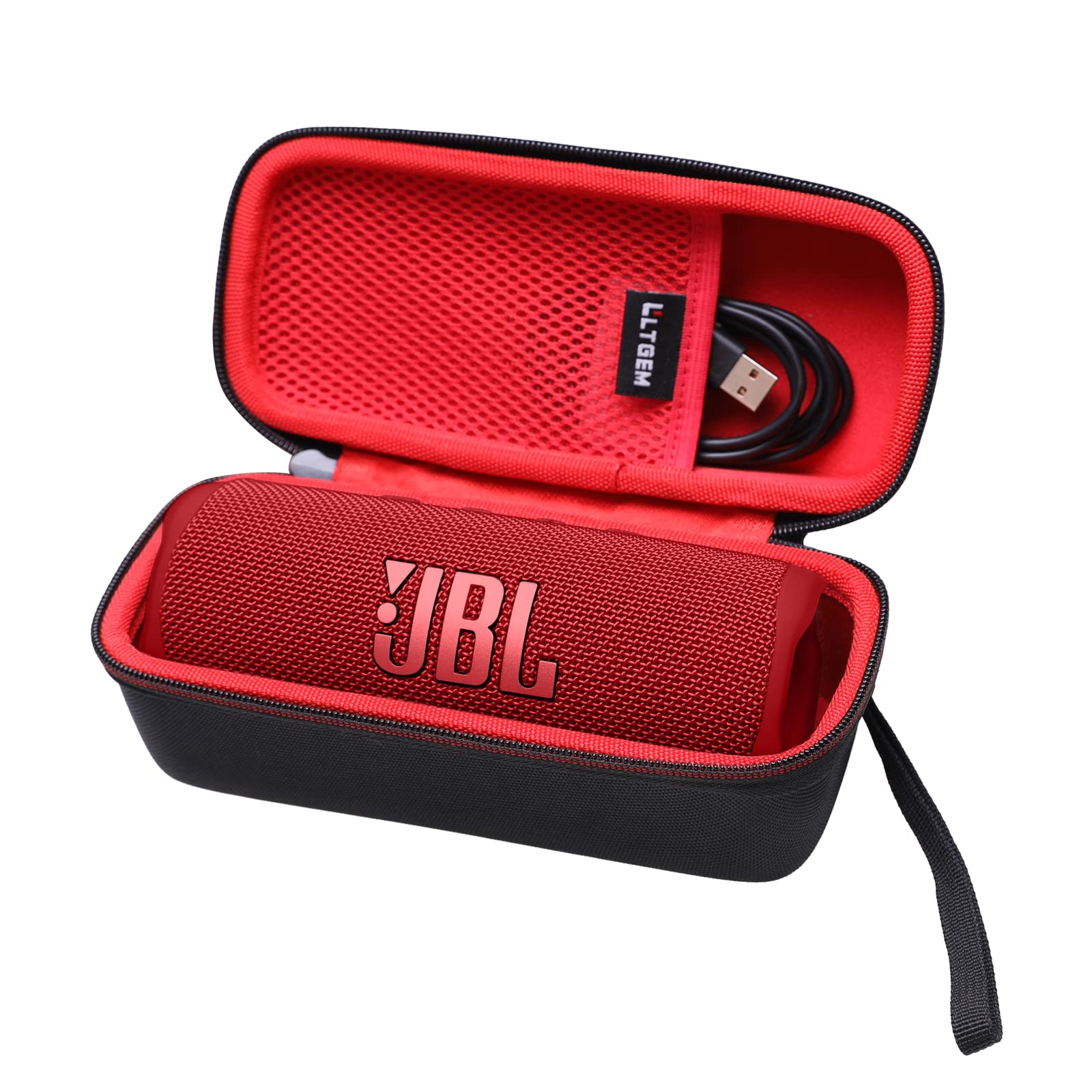 LTGEM EVA Hard Case Compatible with JBL FLIP 6 FLIP 5 Waterproof Portable Speaker - Travel Protective Carrying Storage Bag (Red )