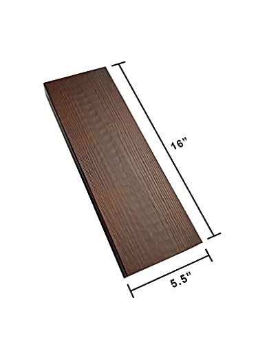 Mark One Home Goods Rustic Farmhouse 3 Tier Justified Floating Wood Shelf - Floating Wall Shelves (Set of 3), Hardware and Fasteners Included (Dark Walnut, 16")