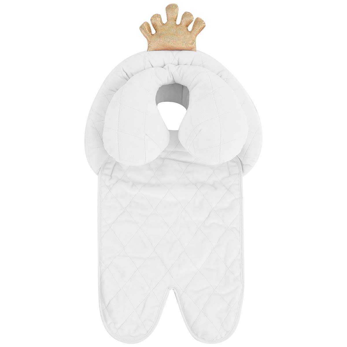 Infant Baby Head Support Pillow, Pink White Royal Princess, Toddler Breathable Head Neck and Body Support for Car Seats and Strollers