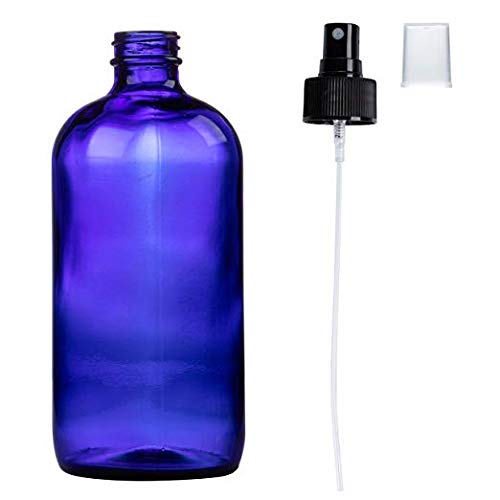 Juvale 4-Pack Blue Glass 8 Ounce Essential Oils Atomizer Pump Spray Misting Bottles