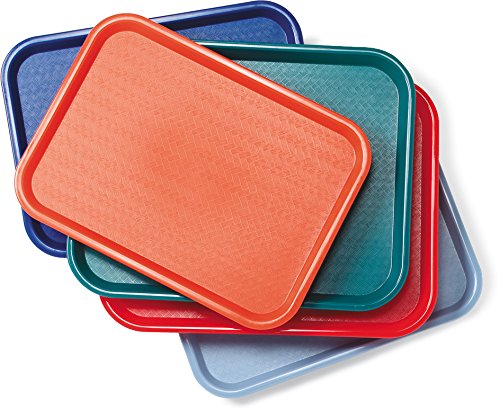Carlisle FoodService Products Cafe Plastic Fast Food Tray, 14" x 18", Gray, (Pack of 12)