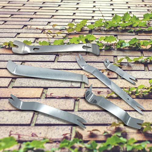 6 Pack Paver Tool Stainless Steel Paver Extractor Tool Paver Removal Tool Paver Lifting Tool with Multipurpose Tool Pouch Bag for Garden Lawn Yard Patio Paver Brick Block Replacement