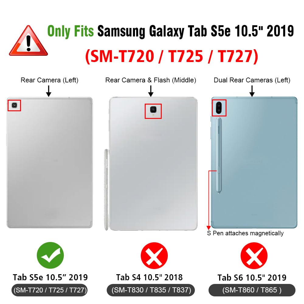 FINTIE Keyboard Case for Samsung Galaxy Tab S5e 10.5 2019 Model SM-T720/T725/T727, Slim Stand Cover w/Detachable Wireless Bluetooth Keyboard, Black