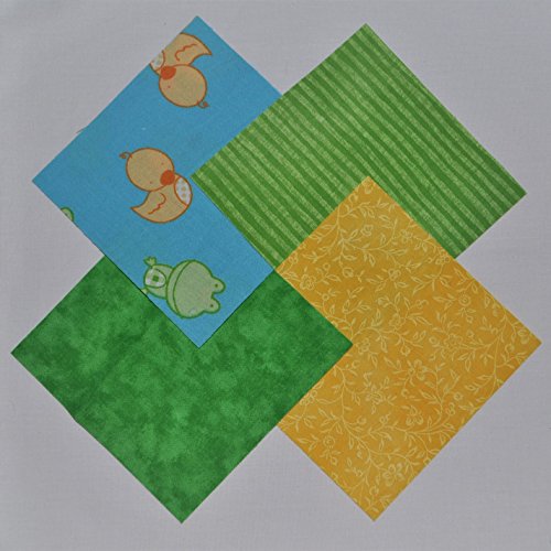 Ducks on Blue 4" Fabric Squares Charm Pack 100% Cotton, 40 Pieces