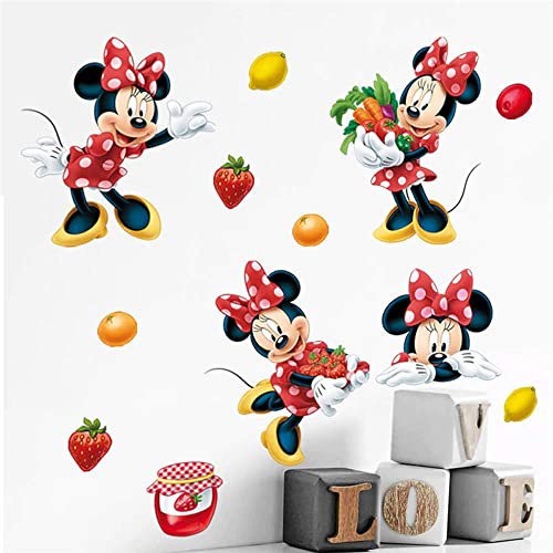 SchwartsCount-Minnie Mouse Wall Decals, Minnie Mouse Wall Stickers, Disney Minnie Wall Decals, Removeable Vinyl Cartoon Peel and Stick Large Sticker