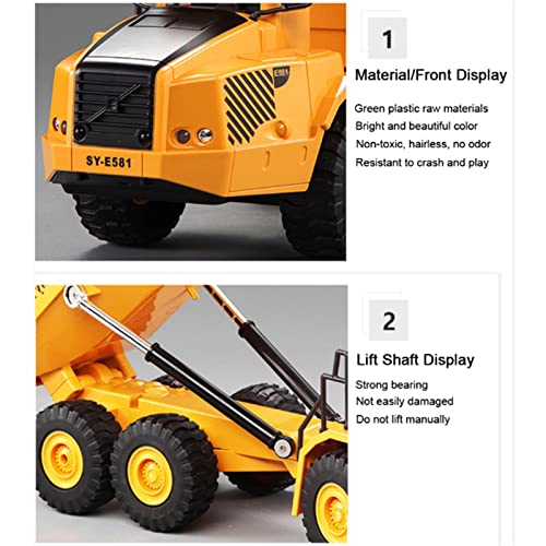 BZGWECD Boys Engineering Vehicle RC Car 2.4G 6ch Dump Truck Engineering Construction Loading Dump Remote Control Truck RC Trailer Model Toys for Kids Gifts