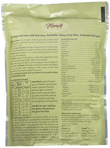 Carna4 Ground Sprouted Seeds Raw Food Topper Flora4, 18oz