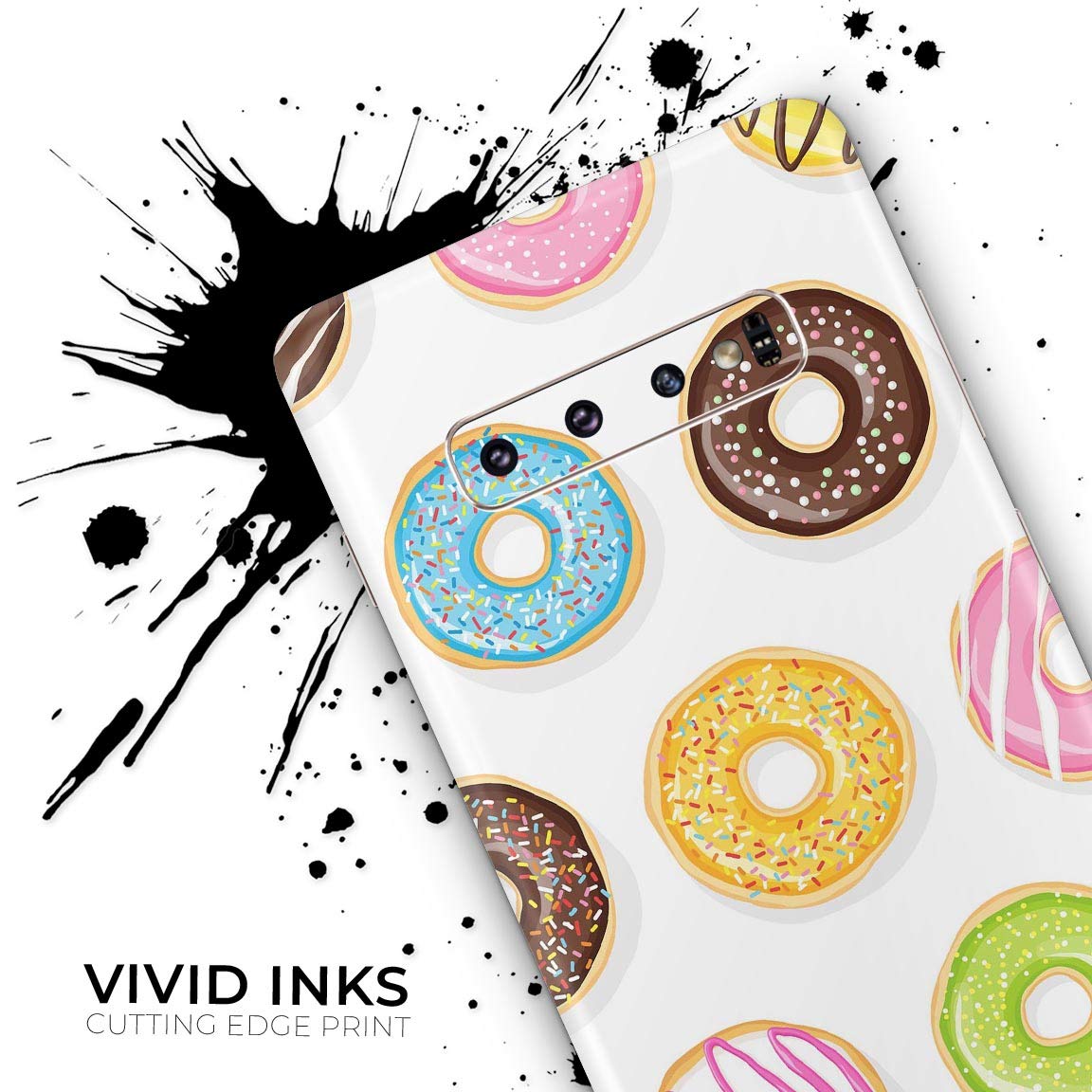 DesignSkinz Yummy Colored Donuts Protective Vinyl Decal Wrap Skin Cover Compatible with The Samsung Galaxy S20 (Screen Trim & Back Glass Skin)