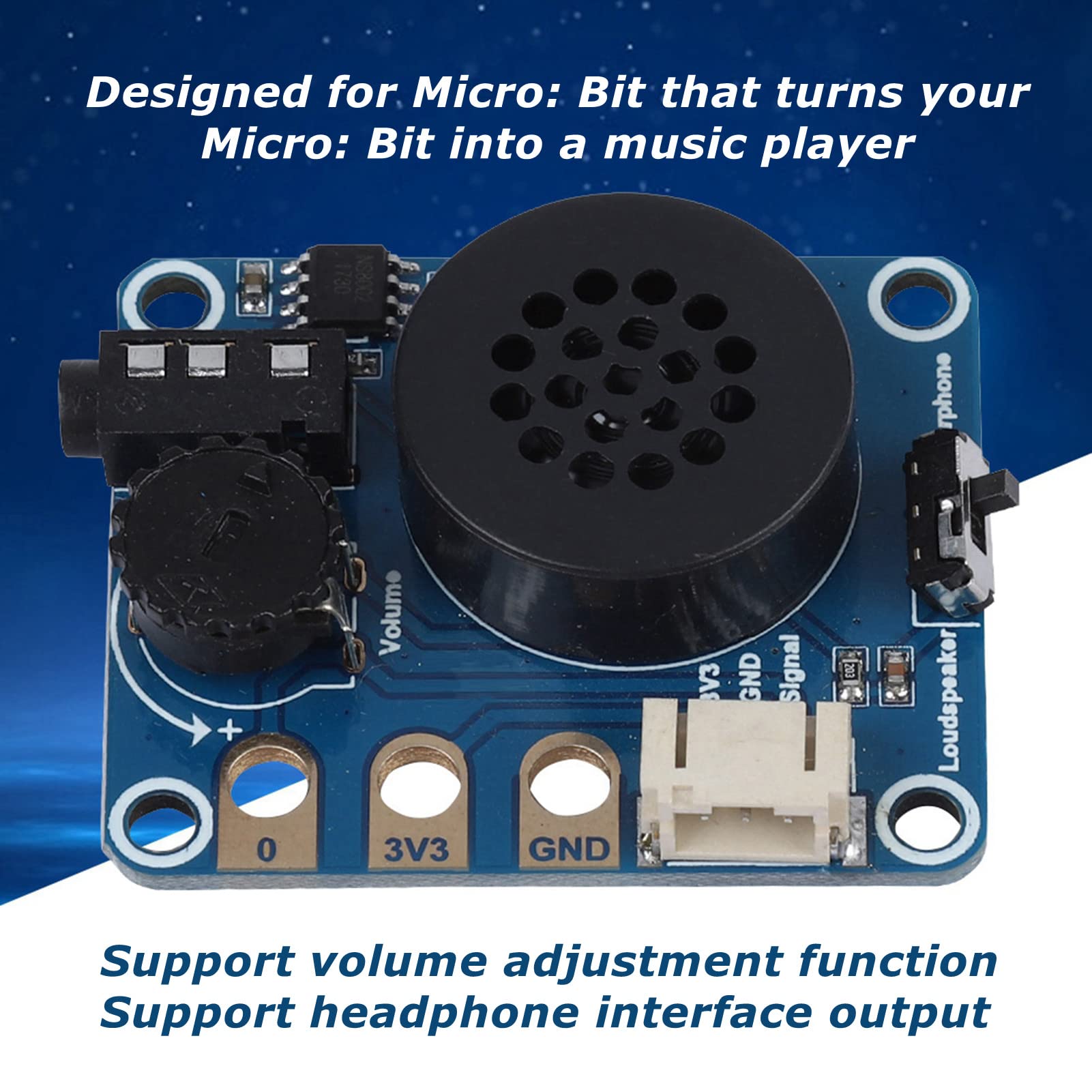 Speaker Module Expansion Board,Speaker Module Expansion Board for Micro: bit NS8002 Chip Compatible for 3.3V/5V Arduino Boards,Supports for Arduino Development Board