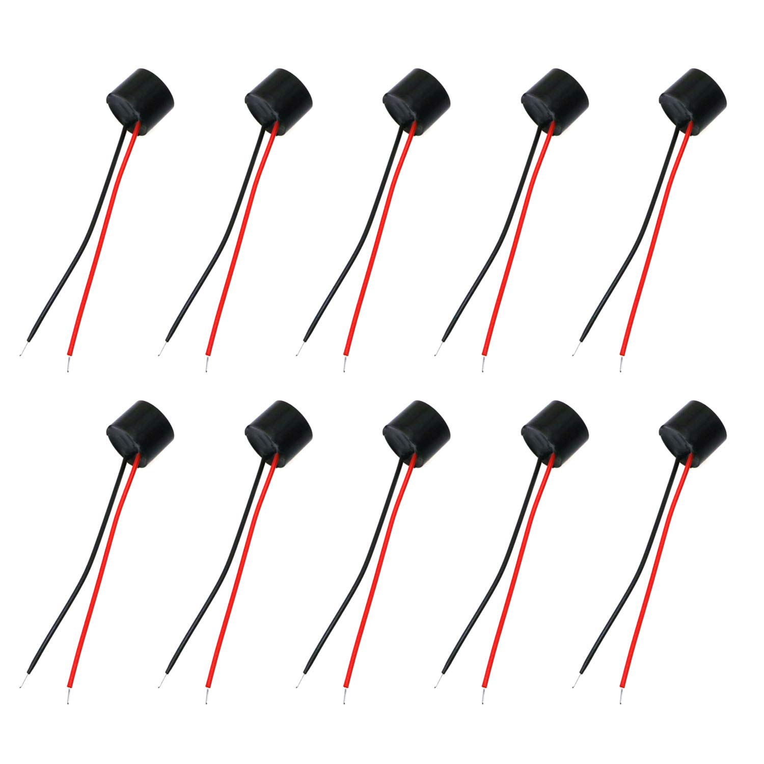 Maxmoral 10pcs DC 12V 85dB Active Buzzer Mini Electronic Buzzers Wired Connector