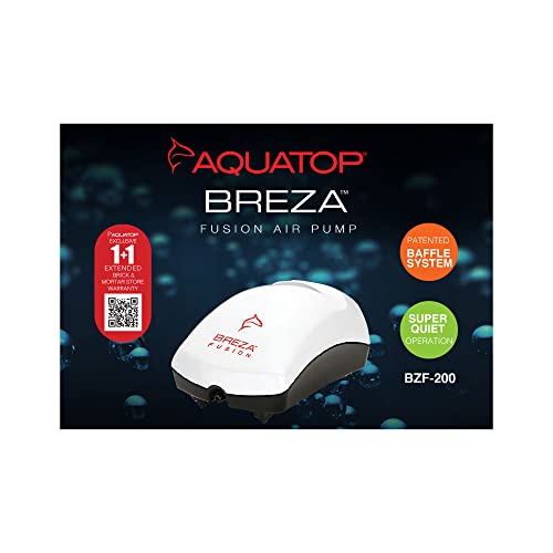 Aquatop Fusion Aquarium Air Pump Single Outlet, Super Quiet, up to 55 Gal Fish Tank, BZF-400