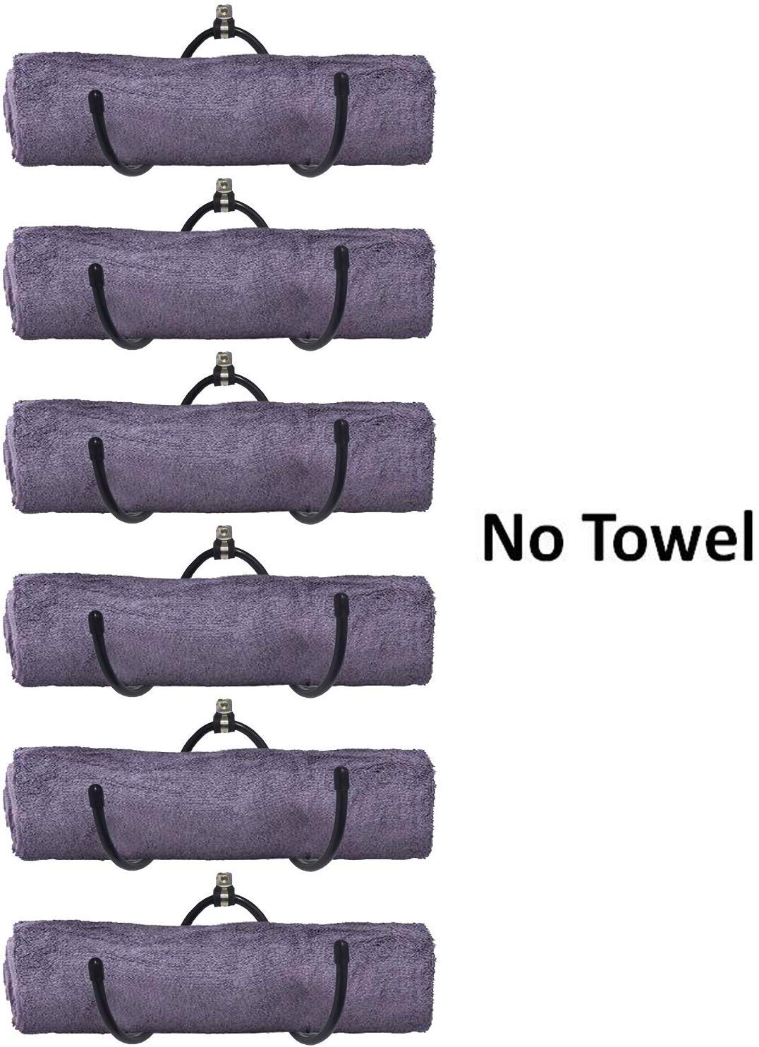 6 Pack—Wall Mount Wine/Towel Rack,Wall Mounted Flexible Adjustable Metal Wine Bottle & Glass Rack Holder | Home & Kitchen Décor | Storage Rack | Wall Mounted Shelves — Rubber protection (No scratches)
