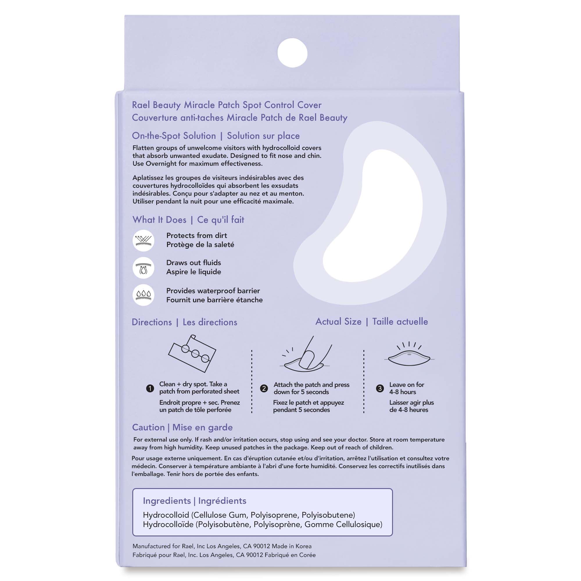 Rael Pimple Patches, Miracle Spot Control Cover - Hydrocolloid Acne Patch, Strips for Zits and Blemish, Korean Skin Care, Vegan, Cruelty Free (10 Count)