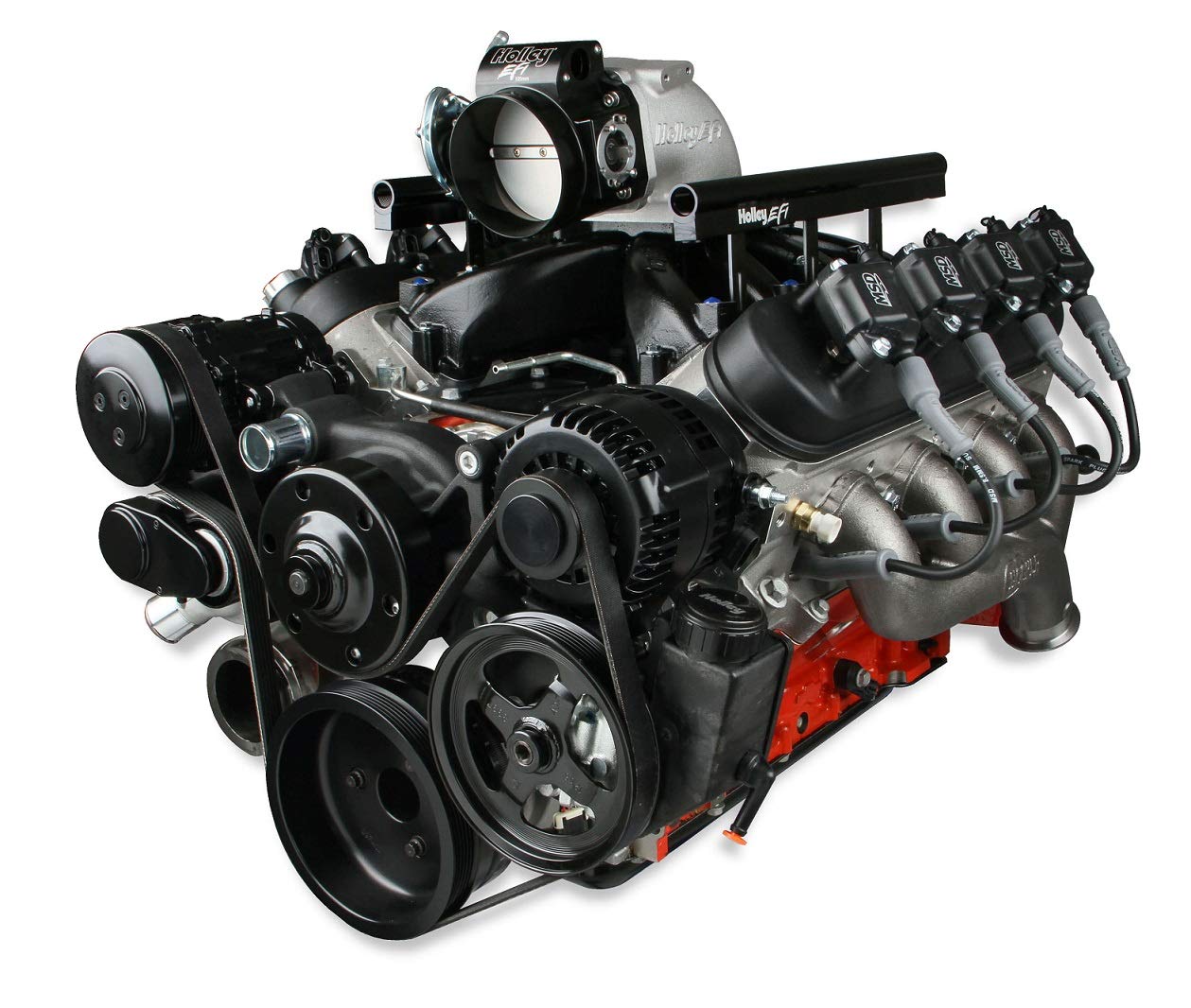 NEW HOLLEY BLACK PREMIUM MID-MOUNT LS7 COMPLETE ACCESSORY SYSTEM W/ SD7 A/C COMPRESSOR,ALTERNATOR,P/S PUMP,TENSIONER,SFI CERTIFIED DAMPER W/BILLET CRANK PULLEY,COMPATIBLE WITH GM LS ENGINES