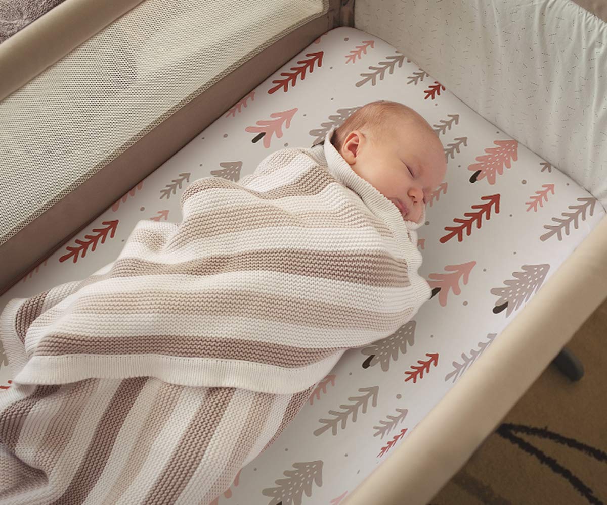 Pack n Play Sheets, BROLEX 2 Pack Mini Crib Sheets,Stretchy Portable Fitted Playard Sheet Set, Convertible Playard Mattress Cover,Ultra Soft Breathable Material,Jungle Animals