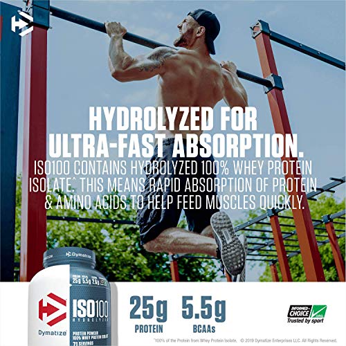 Dymatize ISO 100 Whey Protein Powder with 25g of Hydrolyzed, Chocolate, 1.6 Pound (Pack of 1), 25.6 Ounce