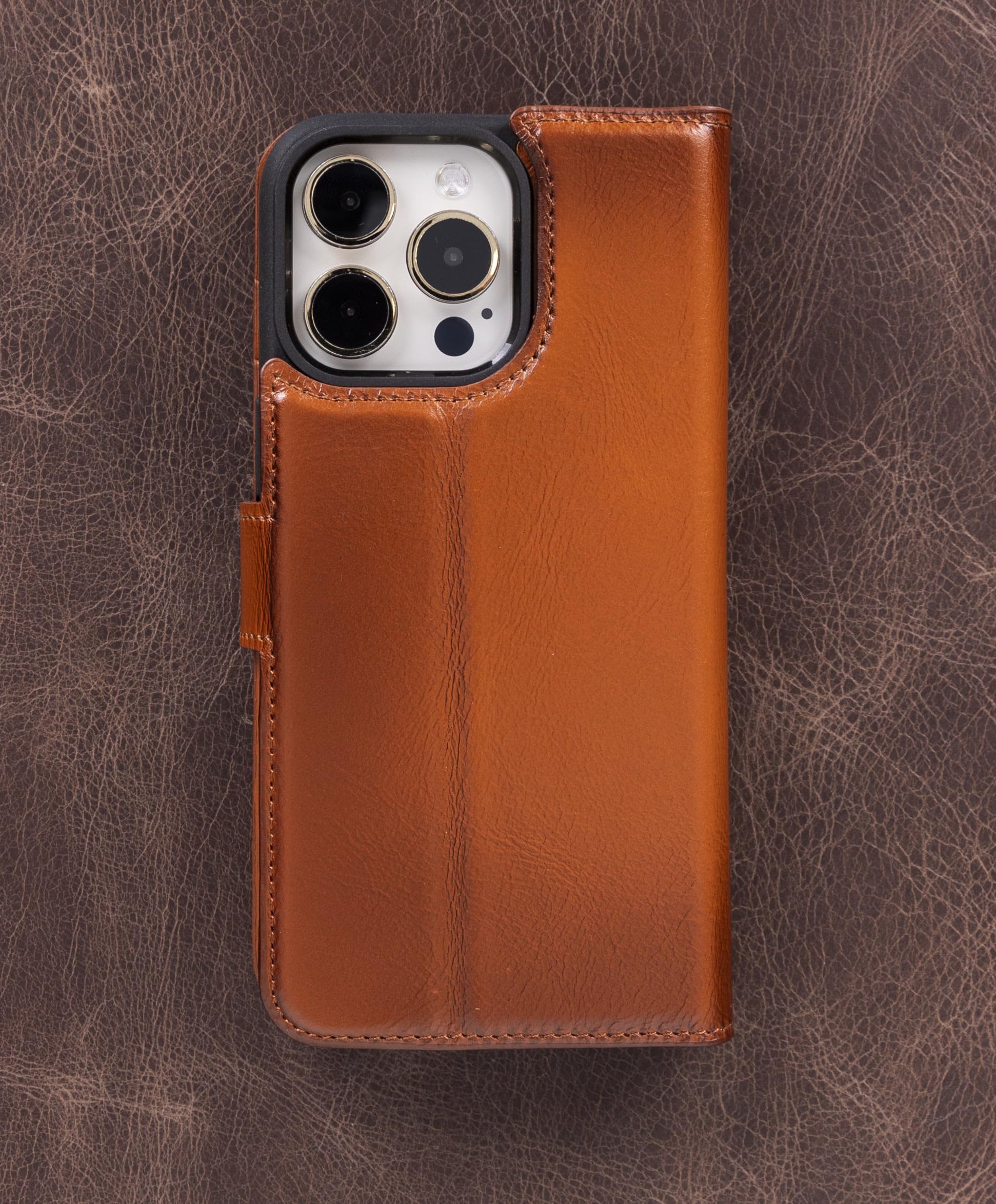 VENOULT Wallet Case for iPhone 16 Pro MAX 6.9" / 16 Pro 6.3" / 15 Pro MAX /14/13 Pro and All Previous Series, [Compatible with MagSafe], Man or Women, 4 Card Holder, Full Grain Genuine Leather, RFID