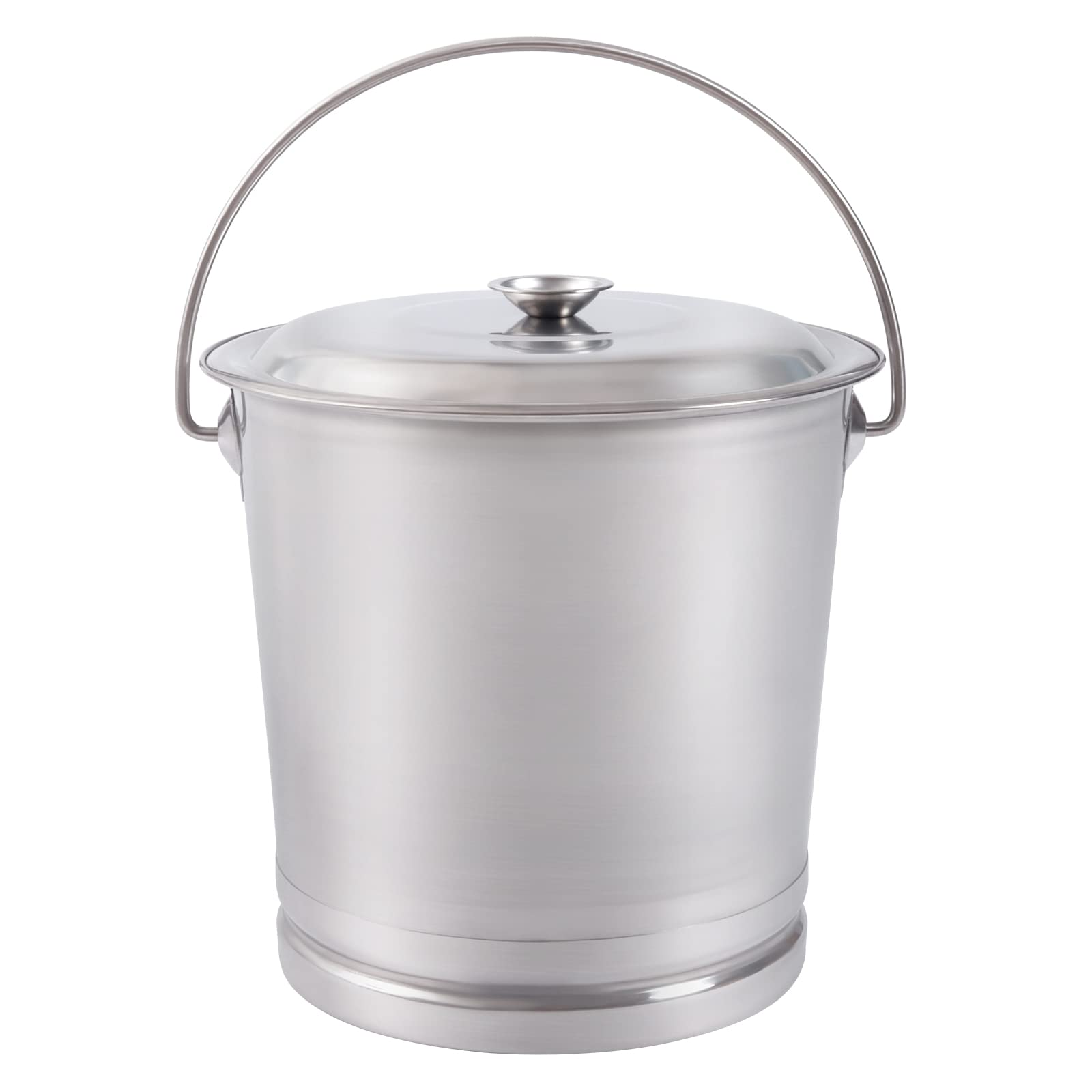 8.5Qt Milk Can Tote, Stainless Steel Milk Pail Bucket with Lid, and Open Lip Edge, Also Good for Compost