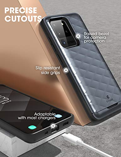 Galaxy S20 Ultra Case, Clayco [Argos Series] Premium Hybrid Protective Wallet Case for Samsung Galaxy S20 Ultra (Built-in Credit Card/ID Card Slot) (Black)
