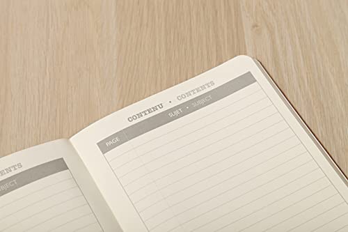 Clairefontaine - Ref 793461C - Age Bag Thread-Bound Notebook (192 Pages) - A5 Size, Lined Rulings, 90gsm Brushed Vellum Paper, Elastic Closure - Black Cover