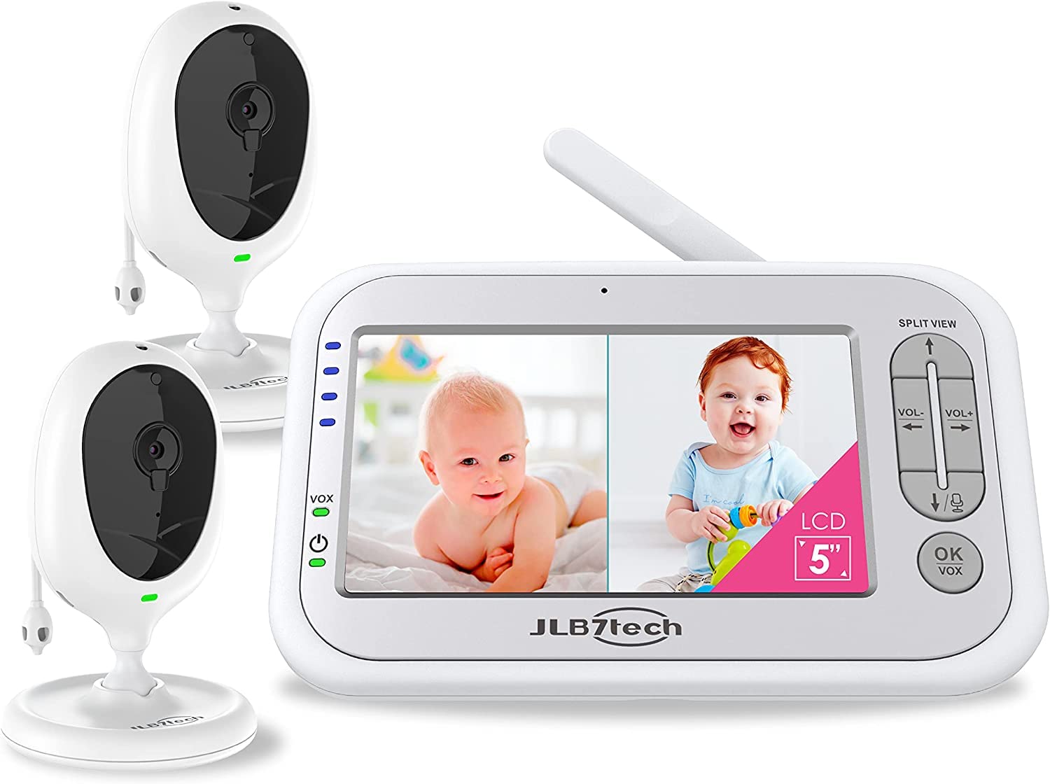 JLB7tech Add-on Camera Unit 5“ and 4.3" Split Screen Video Baby Monitor LB55955-2T,55963BV-2T,55953-2T,55953SPB-2T,JLB955SP-2T(B)(up to 2 Cameras)