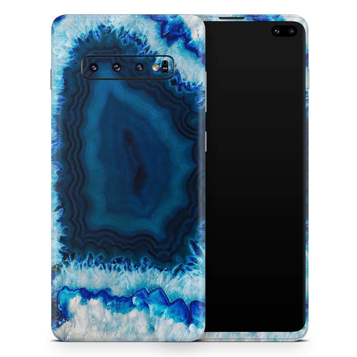 DesignSkinz Vivid Blue Agate Crystal Protective Vinyl Decal Wrap Skin Cover Compatible with The Samsung Galaxy S20 (Screen Trim & Back Glass Skin)