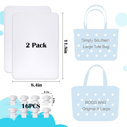 BABORUI 2 Pack Divider Tray for Bogg Bag, Upgraded 16Pcs Buttons Inserts Tray for Bogg Bag Accessories Compatible with Large Simply Southern/Bogg Bag Original X Large (White)