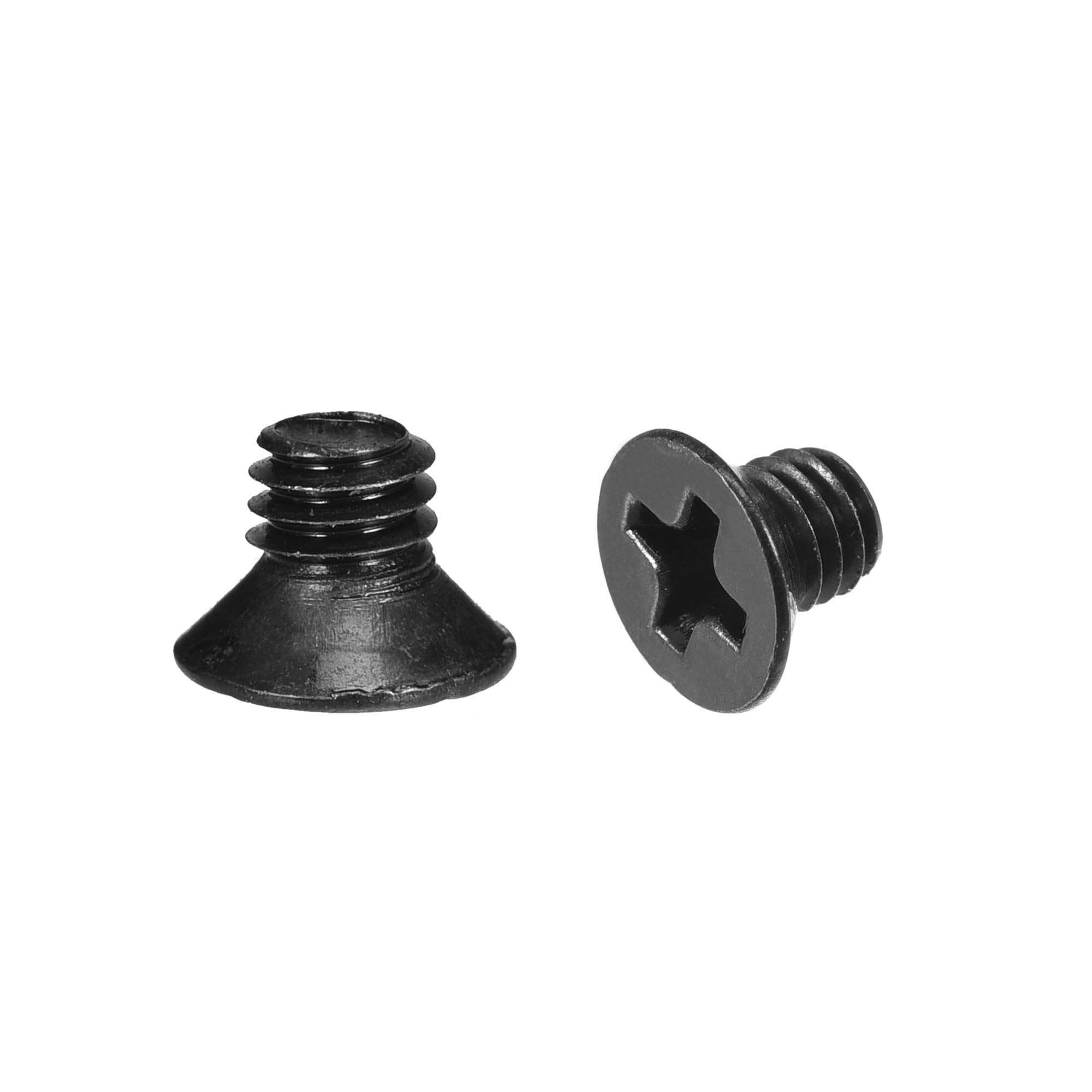 uxcell M4 x 5mm Phillips Screw Fastener Black for Laptop PC TV Fan Switch 50pcs
