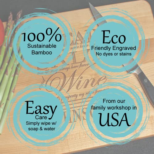 Game of Thrones Dinner is Coming Laser Engraved Bamboo Wood Cutting Board with Handle 9.5 x 13" Funny Gift House Stark