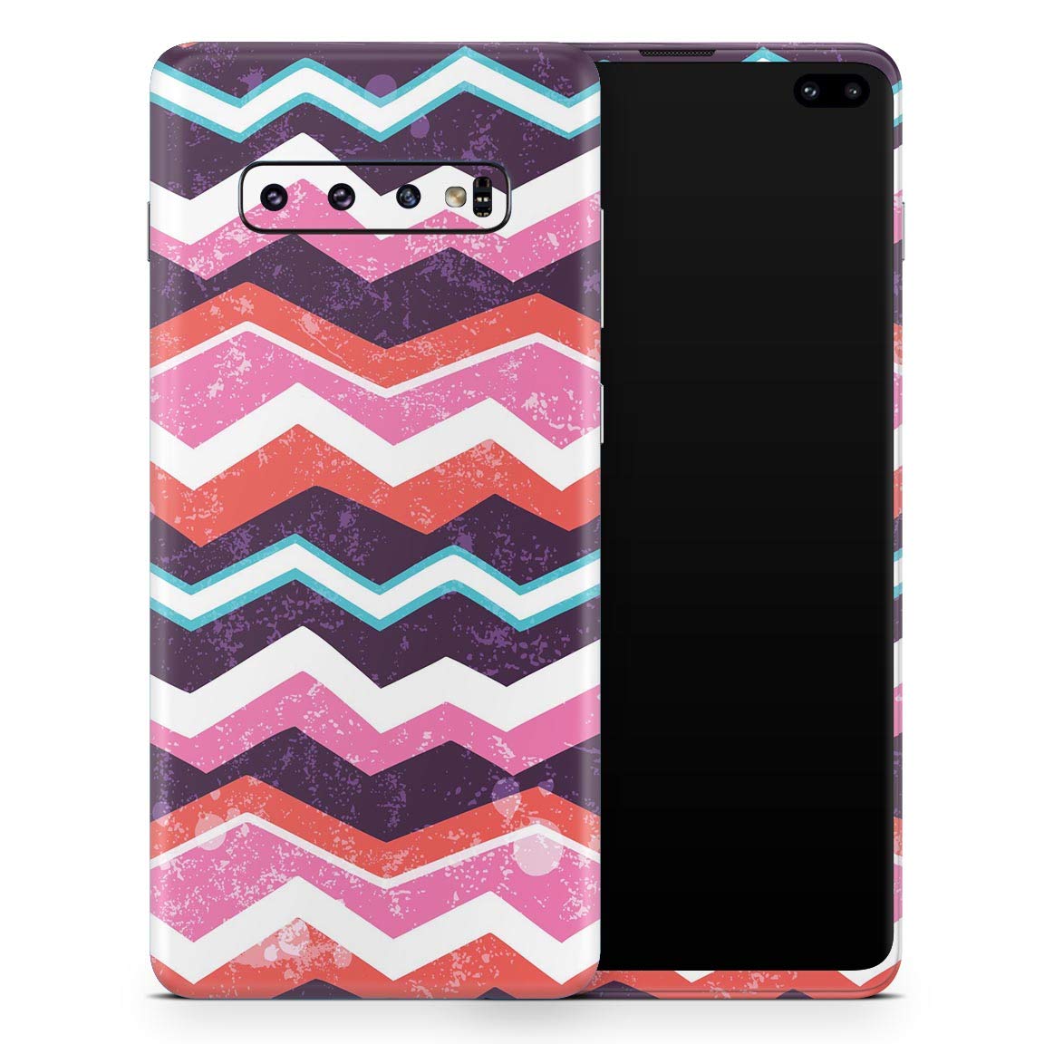 DesignSkinz Jagged Colorful Chevron Protective Vinyl Decal Wrap Skin Cover Compatible with The Samsung Galaxy S20 (Screen Trim & Back Glass Skin)