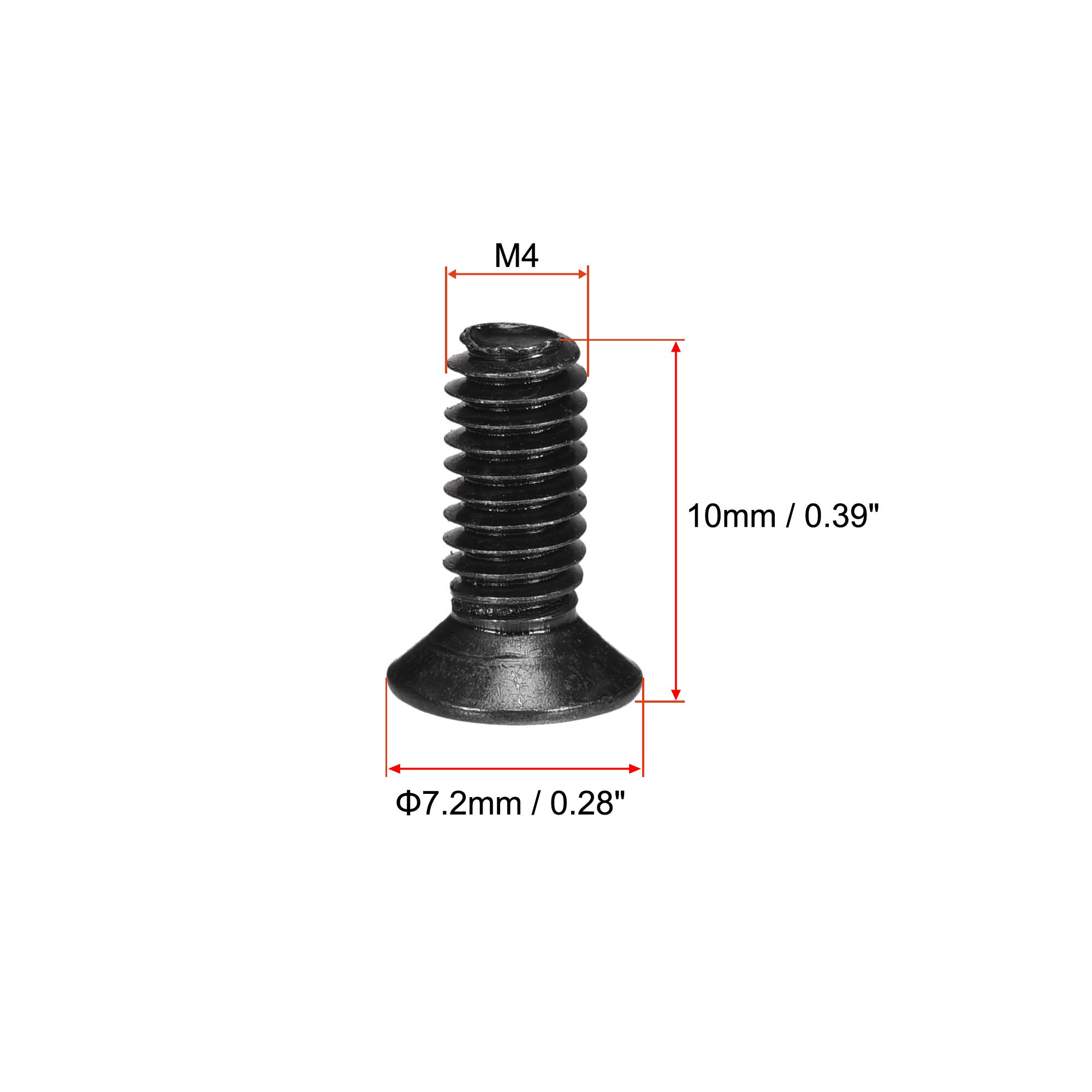 uxcell M4 x 10mm Phillips Screw Fastener Black for Laptop PC TV Fan Switch 150pcs