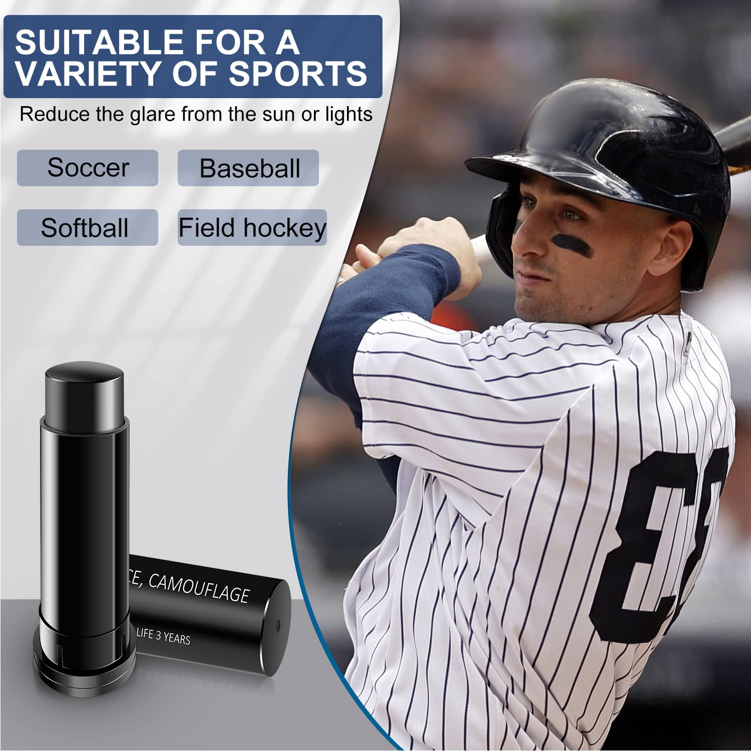 4PCS Eye Black Stick for Baseball Softball Lacrosse football Sports Eyeblack Face Paint