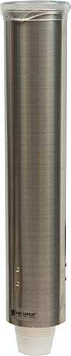 Carlisle FoodService Products C4150SS Stainless Steel Small Water Cup Dispenser with Hinged Flip Cap, 16" Length