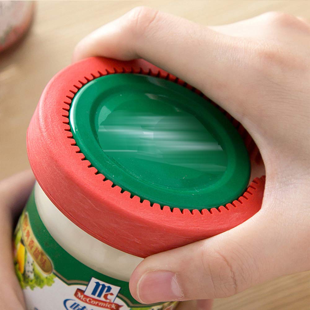 3 in 1 Silicone Multi-function Jar Opener Bottle Opener Anti-slip Bottle Lid Opener Kitchen Twist Tool Opener for Various of Kitchen Cans, Bottles Pops for Weak Hands and Seniors with Arthritis - Blue