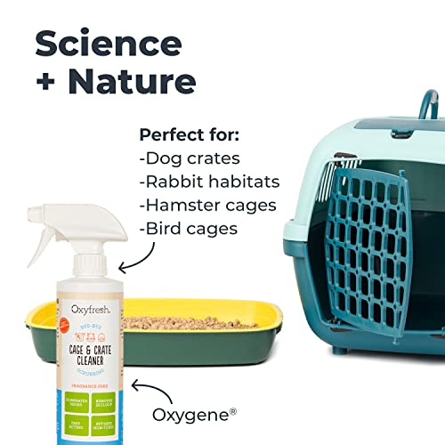 Oxyfresh Premium Crate & Cage Cleaner β Professional Dog Crate & Small Animal & Bird Cage Odor Eliminator β Quickly Cleans, Removes Poop & Deodorizes Pet Odors β Safe & Bleach Free