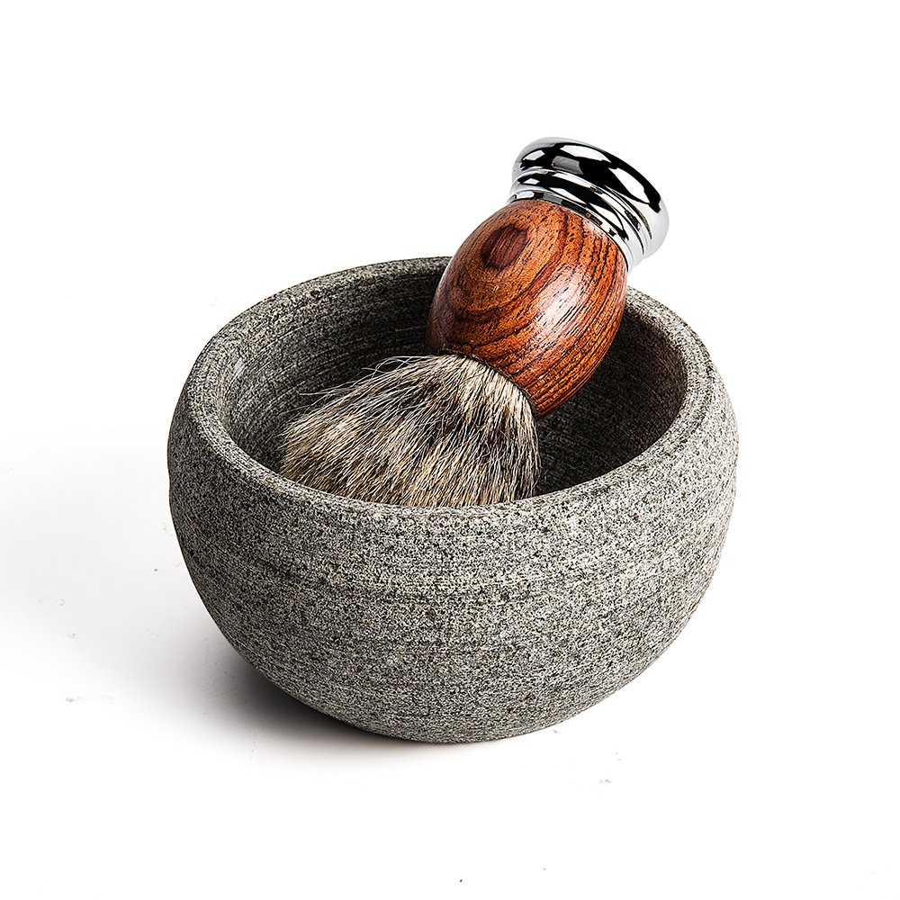 CHARMMAN Best Badger Hair Bristles Shaving Brush, Premium Natural Red Pear Wood Handle+Heavy Duty Alloy Base