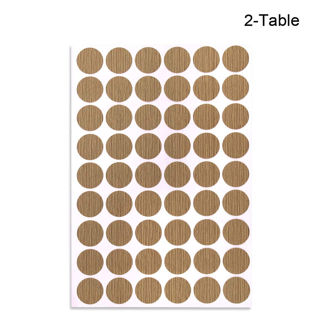 uxcell Screw Hole Covers Stickers Textured Plastic Self Adhesive Stickers for Wood Furniture Cabinet Shelve Plate 21mm Dia 108pcs in 2Sheet Maple